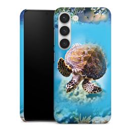 DeinDesign Galaxy S23 Handy Premium Case Smartphone Handyh&uuml;lle Schutzh&uuml;lle matt Ocean Turtle Animals Premium Case