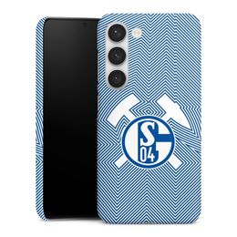 DeinDesign Galaxy S23 Handy Premium Case Smartphone Handyh&uuml;lle Schutzh&uuml;lle matt Bundesliga Stripes Fc Schalke 04 Premium Case