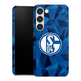 DeinDesign Galaxy S23 Handy Premium Case Smartphone Handyh&uuml;lle Schutzh&uuml;lle matt Camouflage Fc Schalke 04 Muster Premium Case
