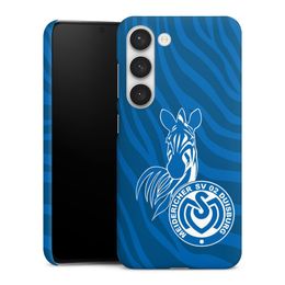 DeinDesign Galaxy S23 Handy Premium Case Smartphone Handyh&uuml;lle Schutzh&uuml;lle matt Merchandise Msv Duisburg Zebra Premium Case