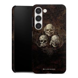 DeinDesign Galaxy S23 Handy Premium Case Smartphone Handyh&uuml;lle Schutzh&uuml;lle matt Gothic Art Skulls Premium Case