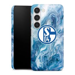DeinDesign Galaxy S23 Handy Premium Case Smartphone Handyh&uuml;lle Schutzh&uuml;lle matt Logo Fc Schalke 04 Merchandise Premium Case