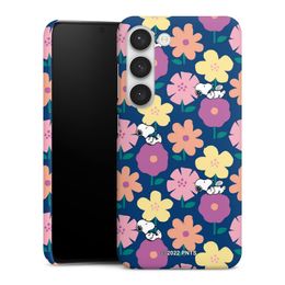 DeinDesign Galaxy S23 Handy Premium Case Smartphone Handyh&uuml;lle Schutzh&uuml;lle matt Muster Snoopy Flowers Premium Case