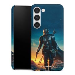 DeinDesign Galaxy S23 Handy Premium Case Smartphone Handyh&uuml;lle Schutzh&uuml;lle matt Star Wars The Mandalorian Sunset Premium Case