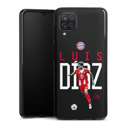 DeinDesign Galaxy A12 Handy Silikon H&uuml;lle Case schwarz Handyh&uuml;lle Official Licensed Product Fc Bayern M&uuml;nchen Luis Diaz