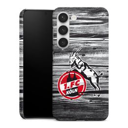 DeinDesign Galaxy S23 Handy Premium Case Smartphone Handyh&uuml;lle Schutzh&uuml;lle matt 1. Fc K&ouml;ln Wooden Look Official Licensed Product Premium Case