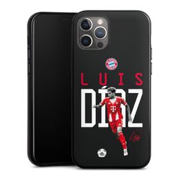 DeinDesign iPhone 12 Pro Handy Silikon H&uuml;lle Case schwarz Handyh&uuml;lle Official Licensed Product Fc Bayern M&uuml;nchen Luis Diaz