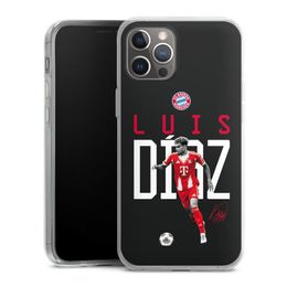 DeinDesign iPhone 12 Pro Max Handy Silikon H&uuml;lle Case transparent Handyh&uuml;lle Official Licensed Product Fc Bayern M&uuml;nchen Luis Diaz Silikon Case