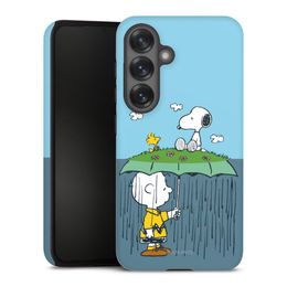 DeinDesign Galaxy S25 Handy Panzer Handyh&uuml;lle robuste Outdoor H&uuml;lle Schutzh&uuml;lle matt Peanuts Children Snoopy Tough Case