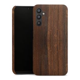 DeinDesign Galaxy A34 5G Handy Premium Case Smartphone Handyh&uuml;lle Schutzh&uuml;lle gl&auml;nzend Wooden Look Wood Nut Tree Premium Case