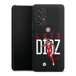 DeinDesign Galaxy A53 5G Handy Premium Case Smartphone Handyh&uuml;lle Schutzh&uuml;lle gl&auml;nzend Official Licensed Product Fc Bayern M&uuml;nchen Luis Diaz Premium Case