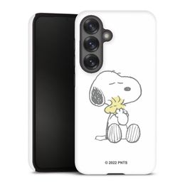 DeinDesign Galaxy S25 Handy Panzer Handyh&uuml;lle robuste Outdoor H&uuml;lle Schutzh&uuml;lle matt Snoopy Love Peanuts Tough Case