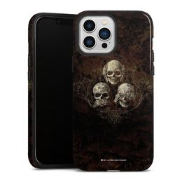 DeinDesign iPhone 13 Pro Max Handy Panzer Handyh&uuml;lle robuste Outdoor H&uuml;lle Schutzh&uuml;lle gl&auml;nzend Gothic Art Skulls Tough Case