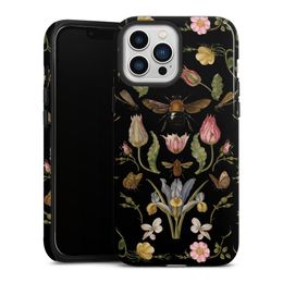 DeinDesign iPhone 13 Pro Max Handy Panzer Handyh&uuml;lle robuste Outdoor H&uuml;lle Schutzh&uuml;lle gl&auml;nzend Flower Wreath Bee Blossom Tough Case