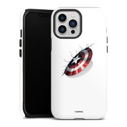 DeinDesign iPhone 13 Pro Max Handy Panzer Handyh&uuml;lle robuste Outdoor H&uuml;lle Schutzh&uuml;lle gl&auml;nzend Captain America Official Licensed Product Marvel Tough Case
