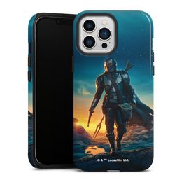 DeinDesign iPhone 13 Pro Max Handy Panzer Handyh&uuml;lle robuste Outdoor H&uuml;lle Schutzh&uuml;lle gl&auml;nzend Star Wars The Mandalorian Sunset Tough Case