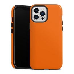 DeinDesign iPhone 13 Pro Max Handy Panzer Handyh&uuml;lle robuste Outdoor H&uuml;lle Schutzh&uuml;lle gl&auml;nzend Orange Unicoloured Colour Tough Case