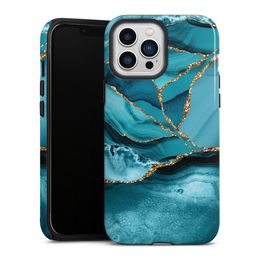 DeinDesign iPhone 13 Pro Max Handy Panzer Handyh&uuml;lle robuste Outdoor H&uuml;lle Schutzh&uuml;lle gl&auml;nzend Marble Gemstone Glitzer Tough Case