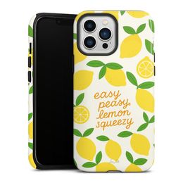 DeinDesign iPhone 13 Pro Max Handy Panzer Handyh&uuml;lle robuste Outdoor H&uuml;lle Schutzh&uuml;lle gl&auml;nzend Spruch Statement Lemon Tough Case