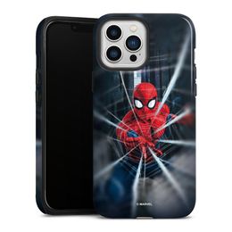 DeinDesign iPhone 13 Pro Max Handy Panzer Handyh&uuml;lle robuste Outdoor H&uuml;lle Schutzh&uuml;lle gl&auml;nzend Kinofilm Marvel Spiderman Tough Case