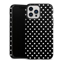 DeinDesign iPhone 13 Pro Max Handy Panzer Handyh&uuml;lle robuste Outdoor H&uuml;lle Schutzh&uuml;lle gl&auml;nzend Retro Points Polka Dots Tough Case