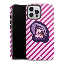 DeinDesign iPhone 13 Pro Max Handy Panzer Handyh&uuml;lle robuste Outdoor H&uuml;lle Schutzh&uuml;lle gl&auml;nzend Disney Grinning Cat Alice In Wonderland Tough Case