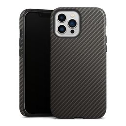 DeinDesign iPhone 13 Pro Max Handy Panzer Handyh&uuml;lle robuste Outdoor H&uuml;lle Schutzh&uuml;lle gl&auml;nzend Carbon Metallic Look Muster Tough Case