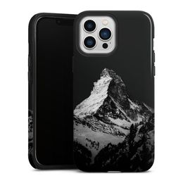 DeinDesign iPhone 13 Pro Max Handy Panzer Handyh&uuml;lle robuste Outdoor H&uuml;lle Schutzh&uuml;lle gl&auml;nzend Mountain Snow Mountain Top Tough Case