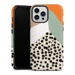 DeinDesign iPhone 13 Pro Max Handy Panzer Handyh&uuml;lle robuste Outdoor H&uuml;lle Schutzh&uuml;lle gl&auml;nzend Abstract Boho Kunst Tough Case
