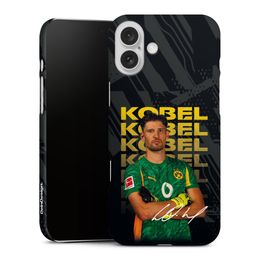 DeinDesign iPhone 16 Plus Handy Premium Case Smartphone Handyh&uuml;lle Schutzh&uuml;lle matt Borussia Dortmund Gregor Kobel Bvb Premium Case