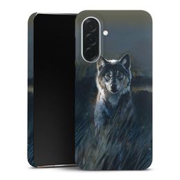 DeinDesign Galaxy A36 5G Handy Premium Case Smartphone Handyh&uuml;lle Schutzh&uuml;lle matt Wolf Painting Nature Premium Case