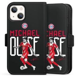 DeinDesign Galaxy A51 Handy Klapph&uuml;lle Handyh&uuml;lle aus Kunst Leder schwarz Flip Case Fc Bayern M&uuml;nchen Michael Olise Official Licensed Product Sideflip mit Lasche
