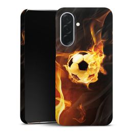 DeinDesign Galaxy A36 5G Handy Premium Case Smartphone Handyh&uuml;lle Schutzh&uuml;lle matt Soccer Ball Fire Premium Case