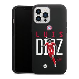DeinDesign iPhone 13 Pro Max Handy Premium Silikon H&uuml;lle Handyh&uuml;lle schwarz Case Fc Bayern M&uuml;nchen Official Licensed Product Luis Diaz Silikon Premium Case