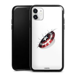 DeinDesign iPhone 11 Handy Silikon H&uuml;lle Case schwarz Handyh&uuml;lle Captain America Marvel Official Licensed Product