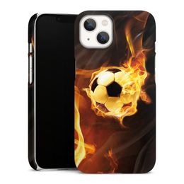 DeinDesign iPhone 13 Handy Premium Case Smartphone Handyh&uuml;lle Schutzh&uuml;lle matt Soccer Ball Fire Premium Case