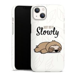 DeinDesign iPhone 13 Handy Premium Case Smartphone Handyh&uuml;lle Schutzh&uuml;lle matt Animals Sloth Lazy Sunday Premium Case