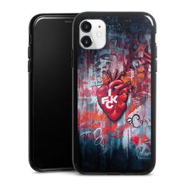 DeinDesign iPhone 11 Handy Silikon H&uuml;lle Case schwarz Handyh&uuml;lle 1. Fc Kaiserslautern 1. Fck Heart