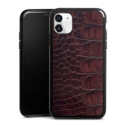 DeinDesign iPhone 11 Handy Silikon H&uuml;lle Case schwarz Handyh&uuml;lle Leather Crocodile Animal Print