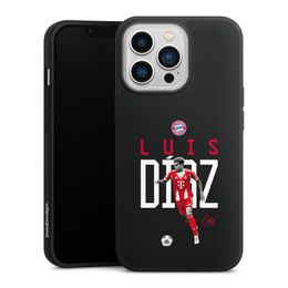 DeinDesign iPhone 13 Pro Handy Premium Silikon H&uuml;lle Handyh&uuml;lle schwarz Case Fc Bayern M&uuml;nchen Official Licensed Product Luis Diaz Silikon Premium Case