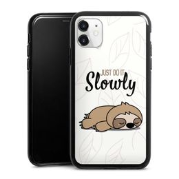 DeinDesign iPhone 11 Handy Silikon H&uuml;lle Case schwarz Handyh&uuml;lle Sloth Lazy Sunday Animals