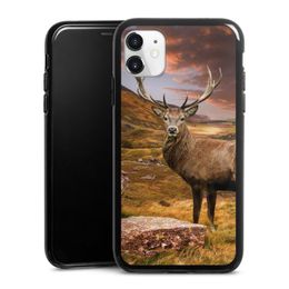 DeinDesign iPhone 11 Handy Silikon H&uuml;lle Case schwarz Handyh&uuml;lle Meadow Deer Mountain