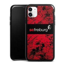 DeinDesign iPhone 11 Handy Silikon H&uuml;lle Case schwarz Handyh&uuml;lle Official Licensed Product Sc Freiburg Logo