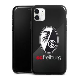DeinDesign iPhone 11 Handy Silikon H&uuml;lle Case schwarz Handyh&uuml;lle Sc Freiburg Lettering Logo