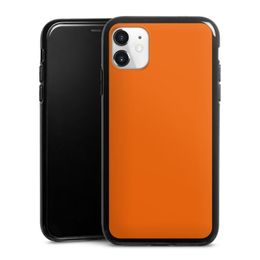 DeinDesign iPhone 11 Handy Silikon H&uuml;lle Case schwarz Handyh&uuml;lle Orange Unicoloured Colour