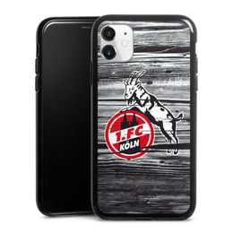 DeinDesign iPhone 11 Handy Silikon H&uuml;lle Case schwarz Handyh&uuml;lle 1. Fc K&ouml;ln Wooden Look Official Licensed Product