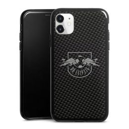 DeinDesign iPhone 11 Handy Silikon H&uuml;lle Case schwarz Handyh&uuml;lle Rb Leipzig Carbon Metallic Look