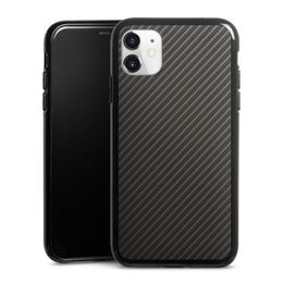 DeinDesign iPhone 11 Handy Silikon H&uuml;lle Case schwarz Handyh&uuml;lle Muster Carbon Metallic Look