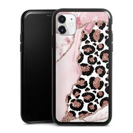 DeinDesign iPhone 11 Handy Silikon H&uuml;lle Case schwarz Handyh&uuml;lle Marble Glitzer Leopard