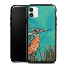 DeinDesign iPhone 11 Handy Silikon H&uuml;lle Case schwarz Handyh&uuml;lle Painting Bird Animals